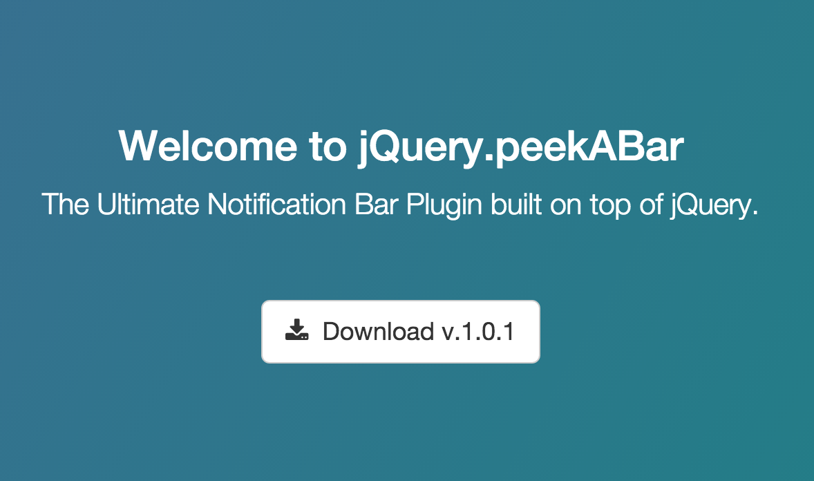 jquery.peekABar | A jQuery Notification Bar plugin